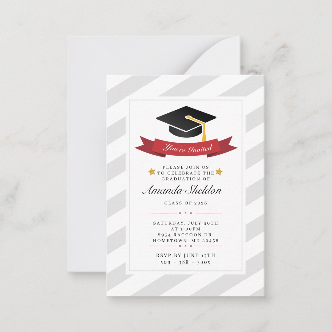 Modern Graduate Silver White Pattern Graduation Note Card | Zazzle