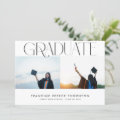 Modern Graduate Text High School Photo Graduation Announcement | Zazzle