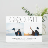 Modern Graduate Text High School Photo Graduation Announcement | Zazzle