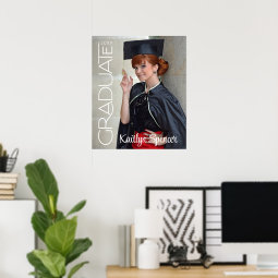 Modern Graduate Typography Photo Name Poster | Zazzle