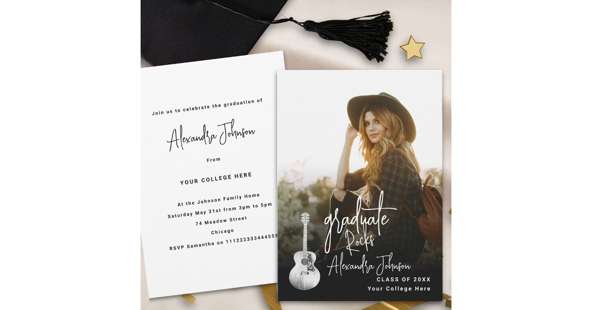 Modern Graduate Vertical Photo Graduation Party Invitation | Zazzle