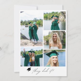 Modern Graduates Double Graduation Announcement | Zazzle