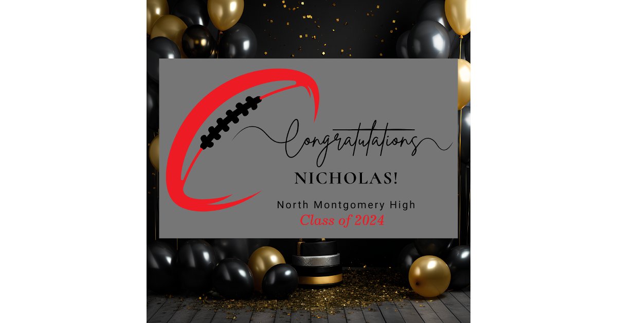 Modern Graduating Athlete Congratulations Banner | Zazzle