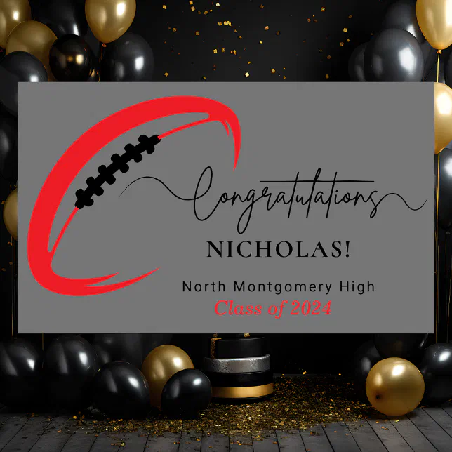 Modern Graduating Athlete Congratulations Banner | Zazzle