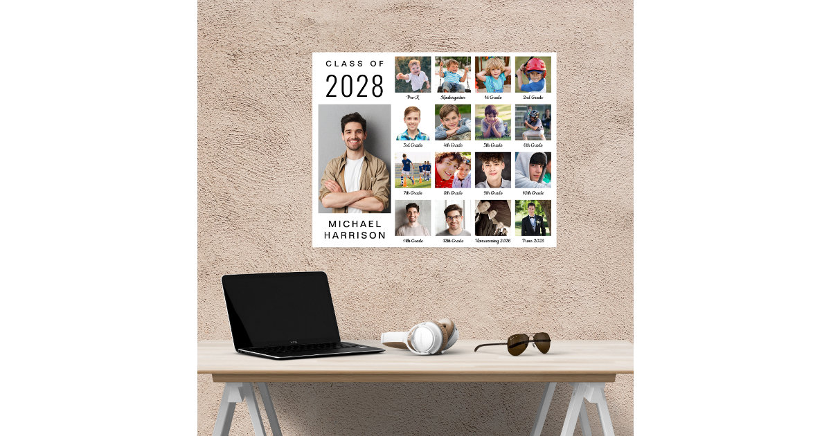 Modern Graduation 17 Photo Collage Poster | Zazzle