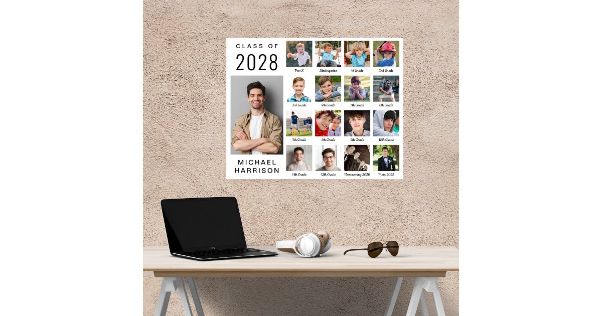 Modern Graduation 17 Photo Collage Poster | Zazzle