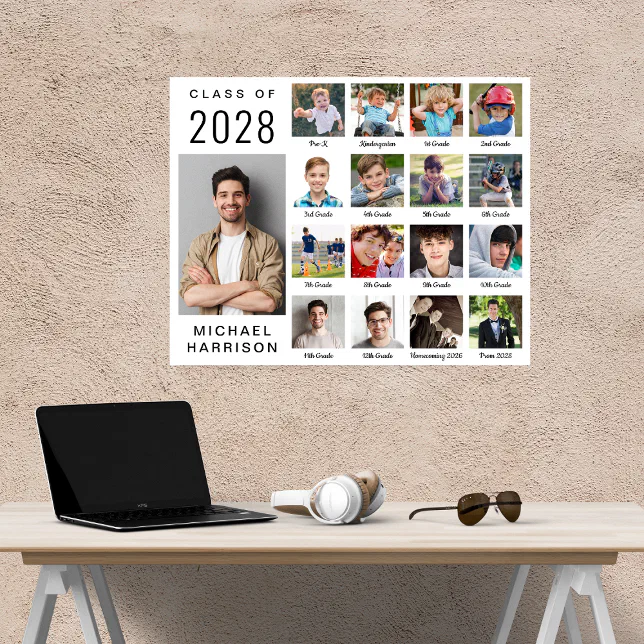 Modern Graduation 17 Photo Collage Poster | Zazzle