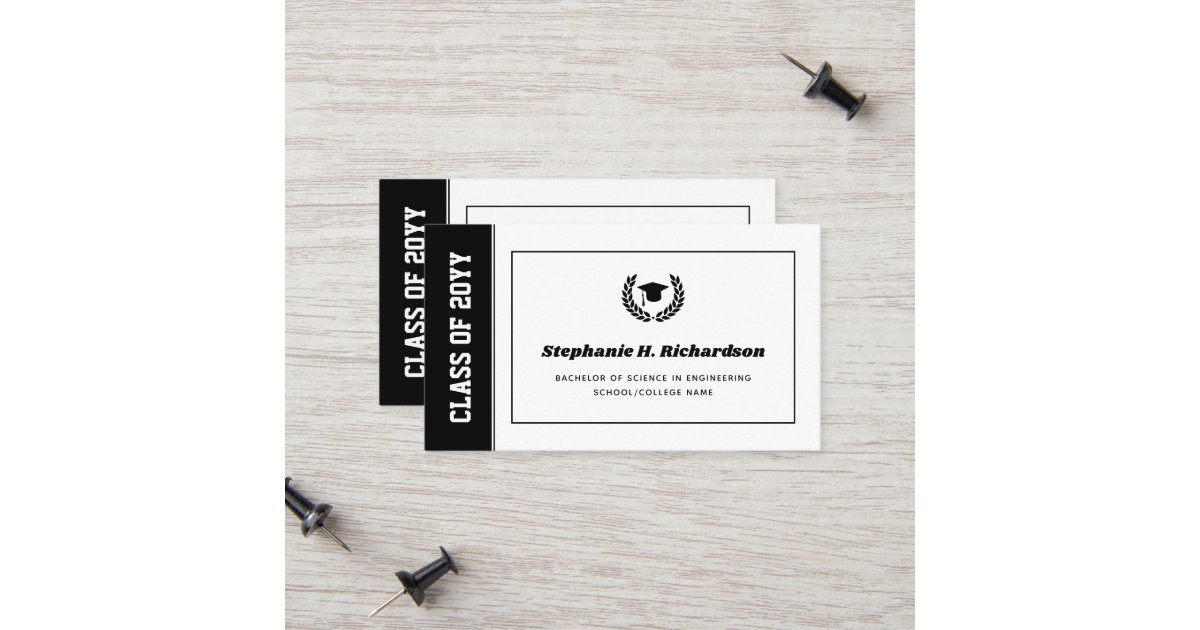 Modern Graduation Announcement Name Card Insert | Zazzle