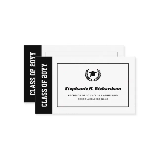 Modern Graduation Announcement Name Card Insert | Zazzle