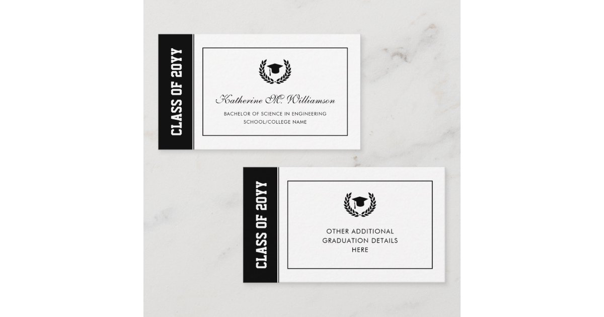 Modern Graduation Announcement Name Card Insert | Zazzle
