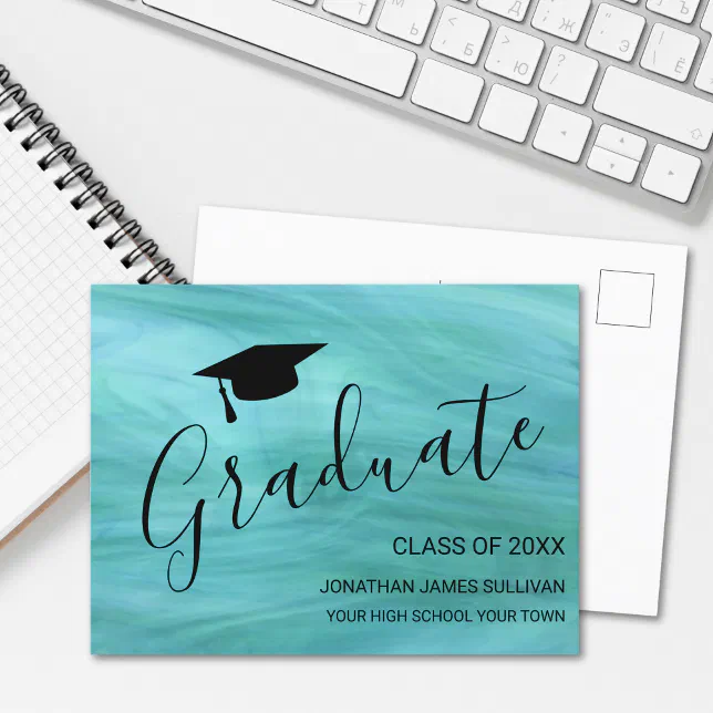 Modern Graduation Announcement Postcard | Zazzle