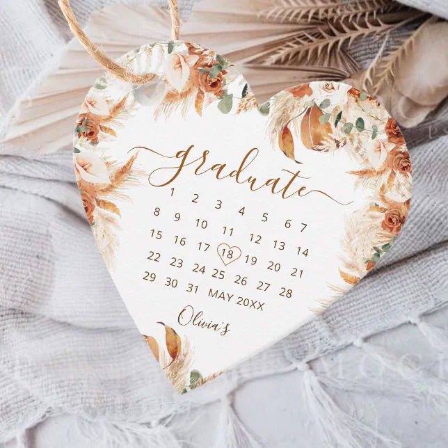 Modern Graduation Calendar Date Favor Tags | Zazzle