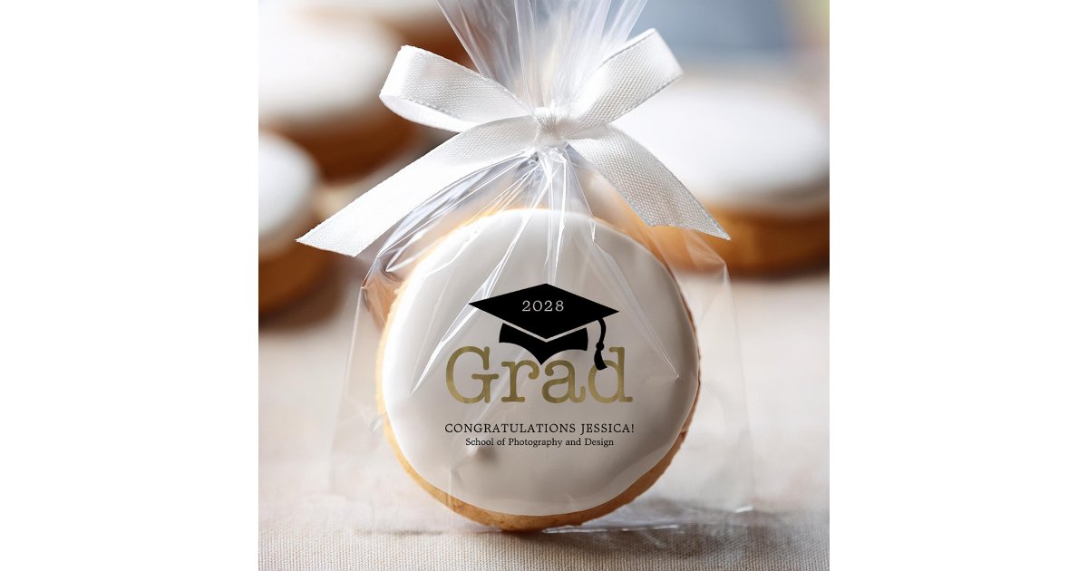 Modern Graduation Cap Sugar Cookie | Zazzle