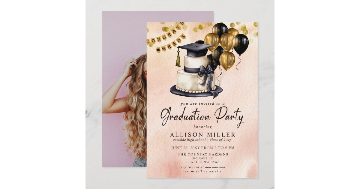 Modern Graduation Celebration Photo Graduation Invitation | Zazzle