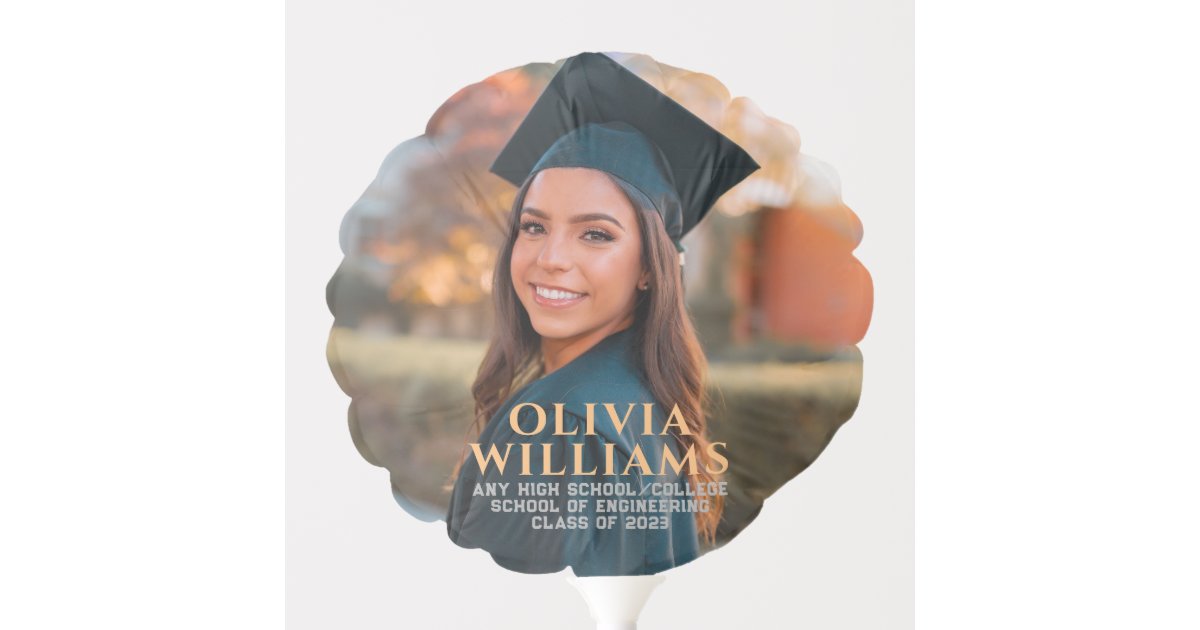 Modern Graduation Cheers to the Grad One Photo Balloon | Zazzle
