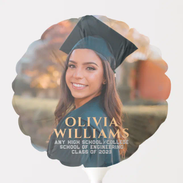 Modern Graduation Cheers to the Grad One Photo Balloon | Zazzle