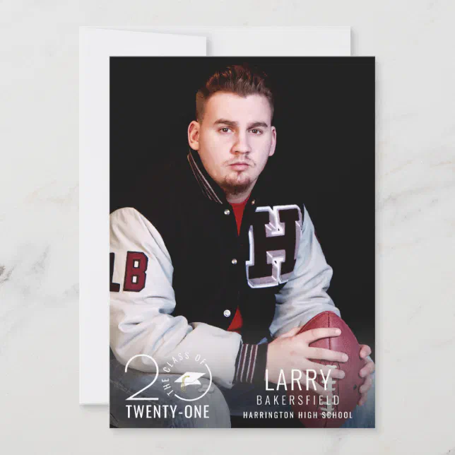 Modern Graduation CLASS OF 2021 Typography Photo Invitation | Zazzle