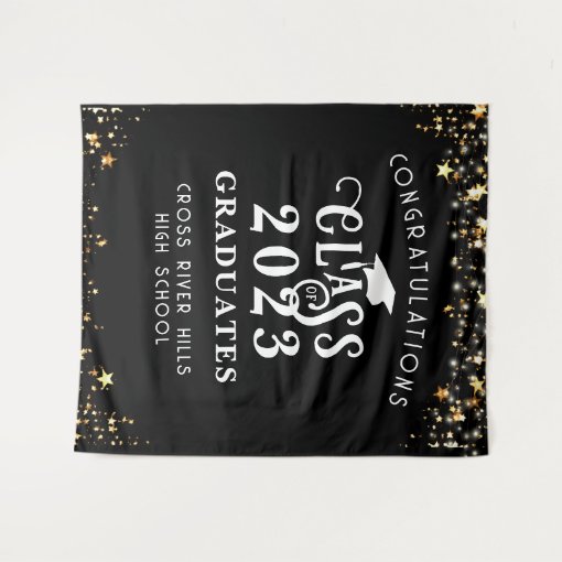 Modern Graduation Class Year Congrats Backdrop | Zazzle