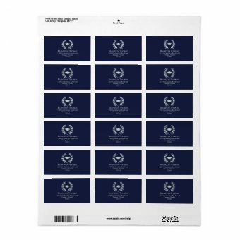 Modern Graduation Classic Mortarboard Navy Blue Label | Zazzle