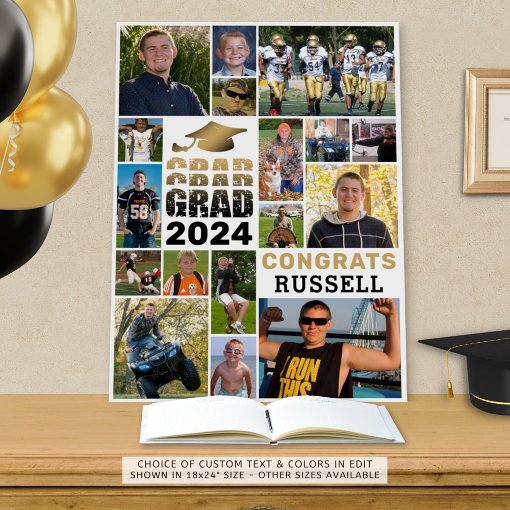 Modern Graduation Congrats Grad 17 Photo Collage Foam Board | Zazzle