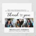 Modern Graduation Custom Graduate Heart 3 Photo Thank You Card | Zazzle