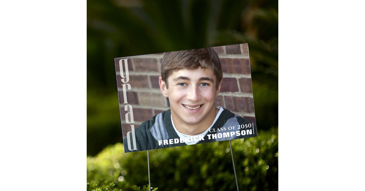 Modern Graduation Custom Photo Template Sign | Zazzle