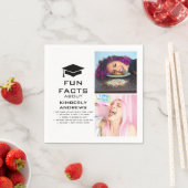Modern Graduation Fun Facts Photo Collage Napkins | Zazzle