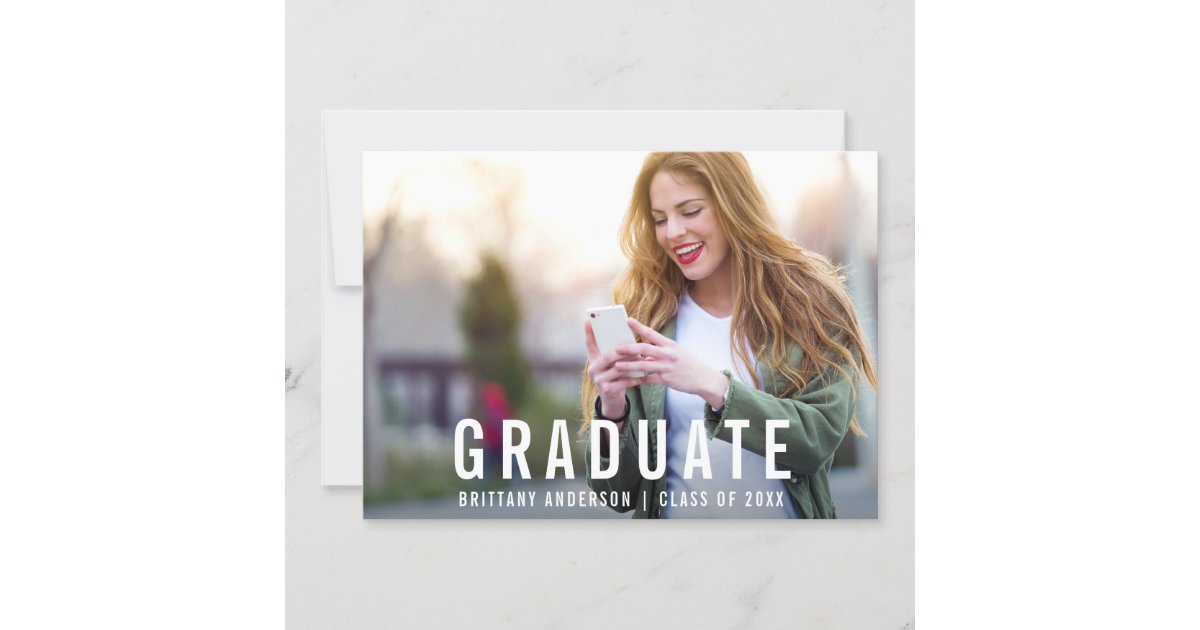 Modern Graduation | Graduate Photo Announcement | Zazzle