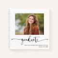 Modern Graduation Guest Book with Photo | Zazzle