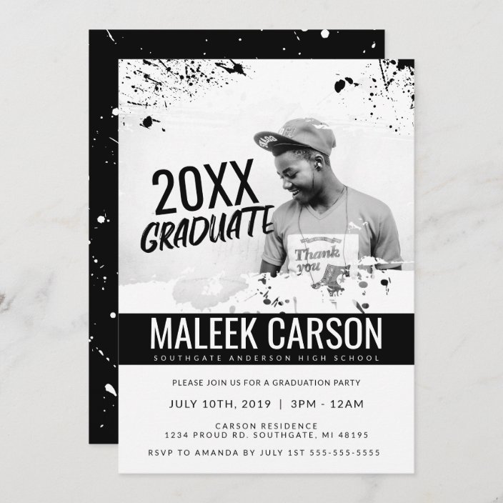 Modern Graduation Invitation | Bold Grad Invite | Zazzle.com