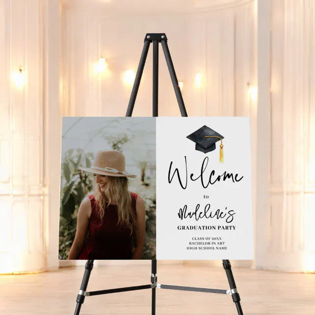 Modern Graduation Party Cap Photo Foam Board | Zazzle