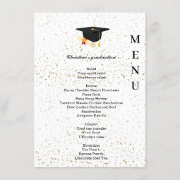 Modern Graduation party dinner menu | Zazzle