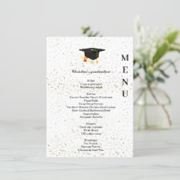 Modern Graduation party dinner menu | Zazzle