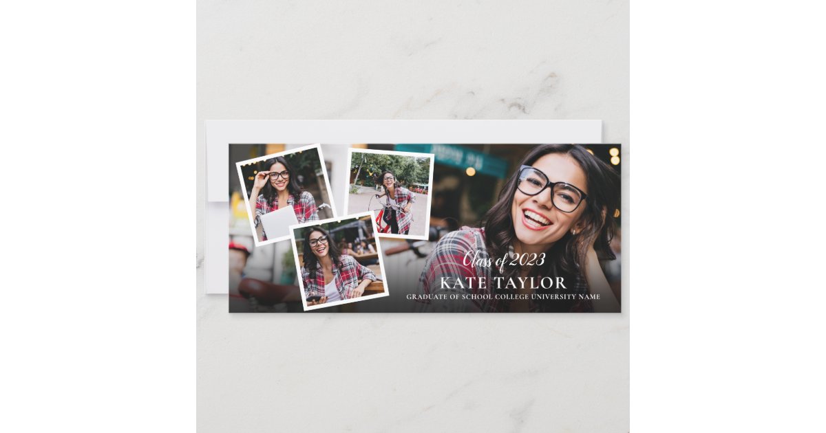 Modern Graduation Party Photo Collage Invitation | Zazzle