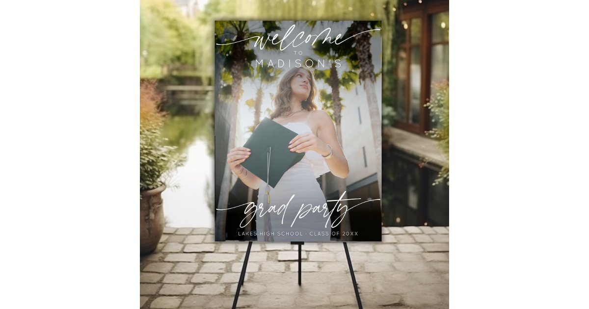 Modern Graduation Party Photo Welcome Foam Board | Zazzle