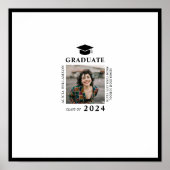 Modern graduation photo autograph guest signatures poster | Zazzle