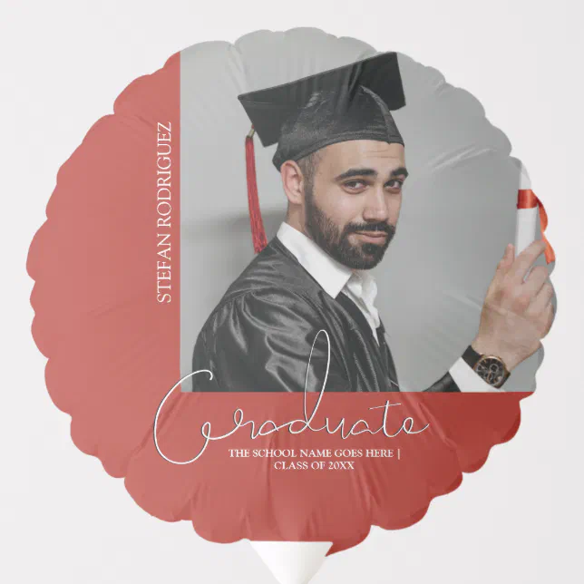 Modern Graduation Photo Balloon | Zazzle