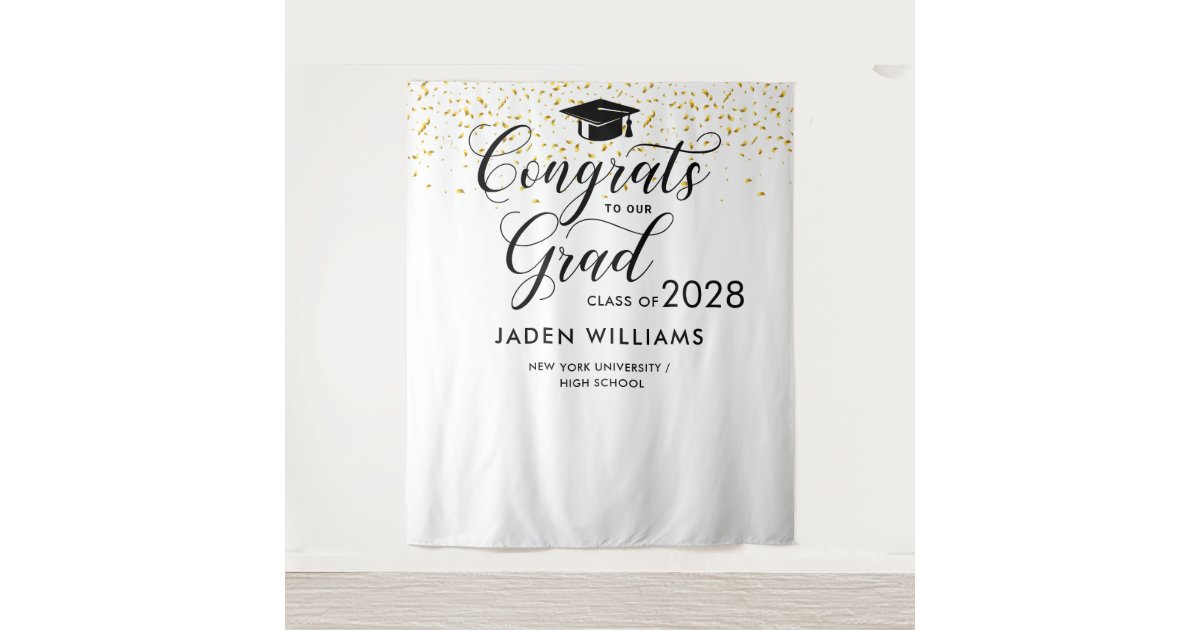 Modern Graduation Photo Booth Backdrop | Zazzle