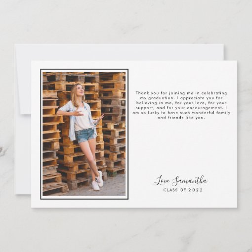 Modern Graduation Photo Collage Thank You Card | Zazzle