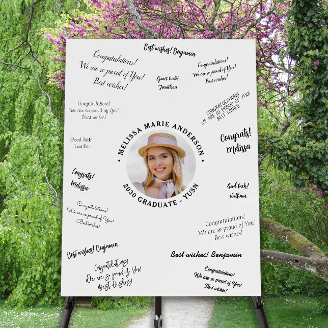 Modern Graduation Photo Guest Book Signature Foam Board | Zazzle