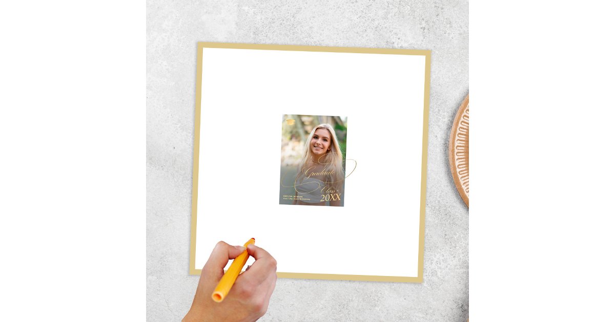 Modern graduation photo signature autograph poster | Zazzle