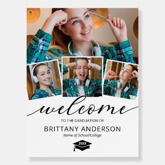 Modern Graduation Photo Welcome Foam Board | Zazzle