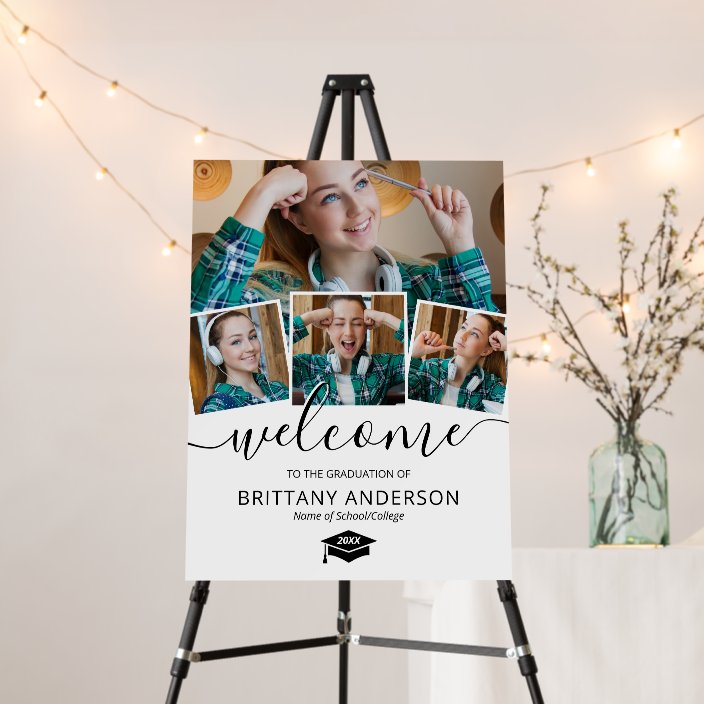 Modern Graduation Photo Welcome Foam Board | Zazzle.com
