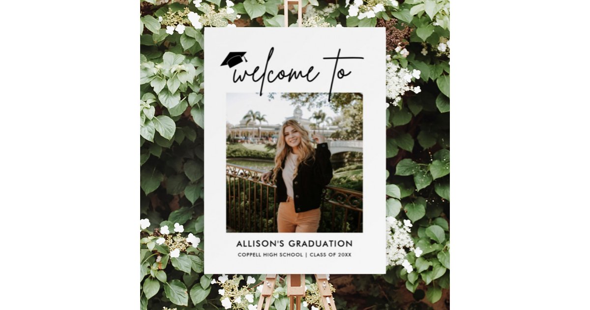 Modern Graduation Photo Welcome Sign | Zazzle