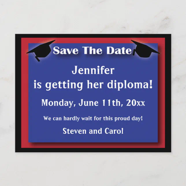 Modern Graduation Save The Date Card | Zazzle