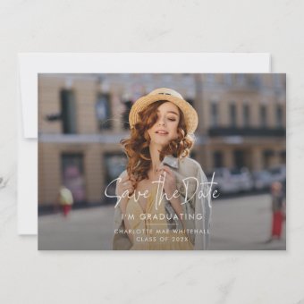 Modern Graduation Save the Date Grad Photos Announcement | Zazzle