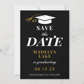 Modern Graduation Save the Date Textable Invitation | Zazzle