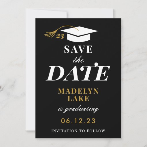 Modern Graduation Save the Date Textable Invitation | Zazzle