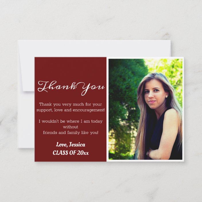 Modern Graduation Thank You Grad Photo Card | Zazzle.com