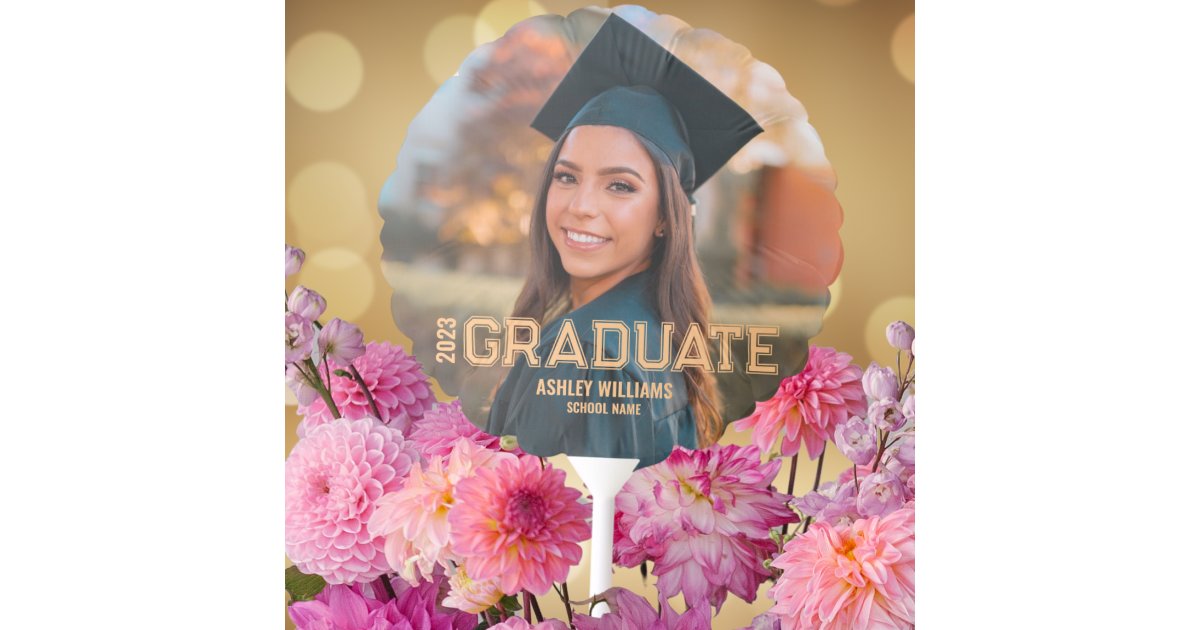 Modern Graduation Two Photo Congrats Grad Balloon | Zazzle